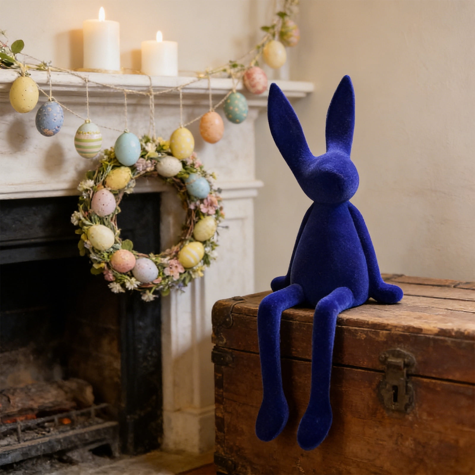 Elegant Flocked Resin Sitting Figurine - Decorative Home Ornament for ...