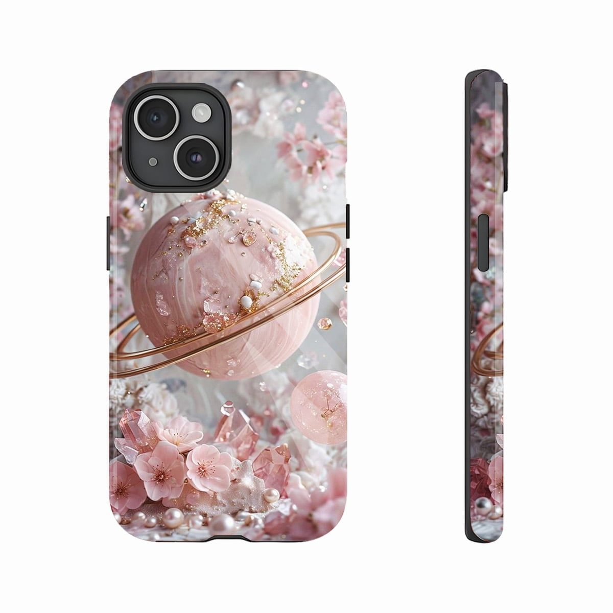 Elegant Floral Crystal iPhone Case with Pearl Accents for Women ...