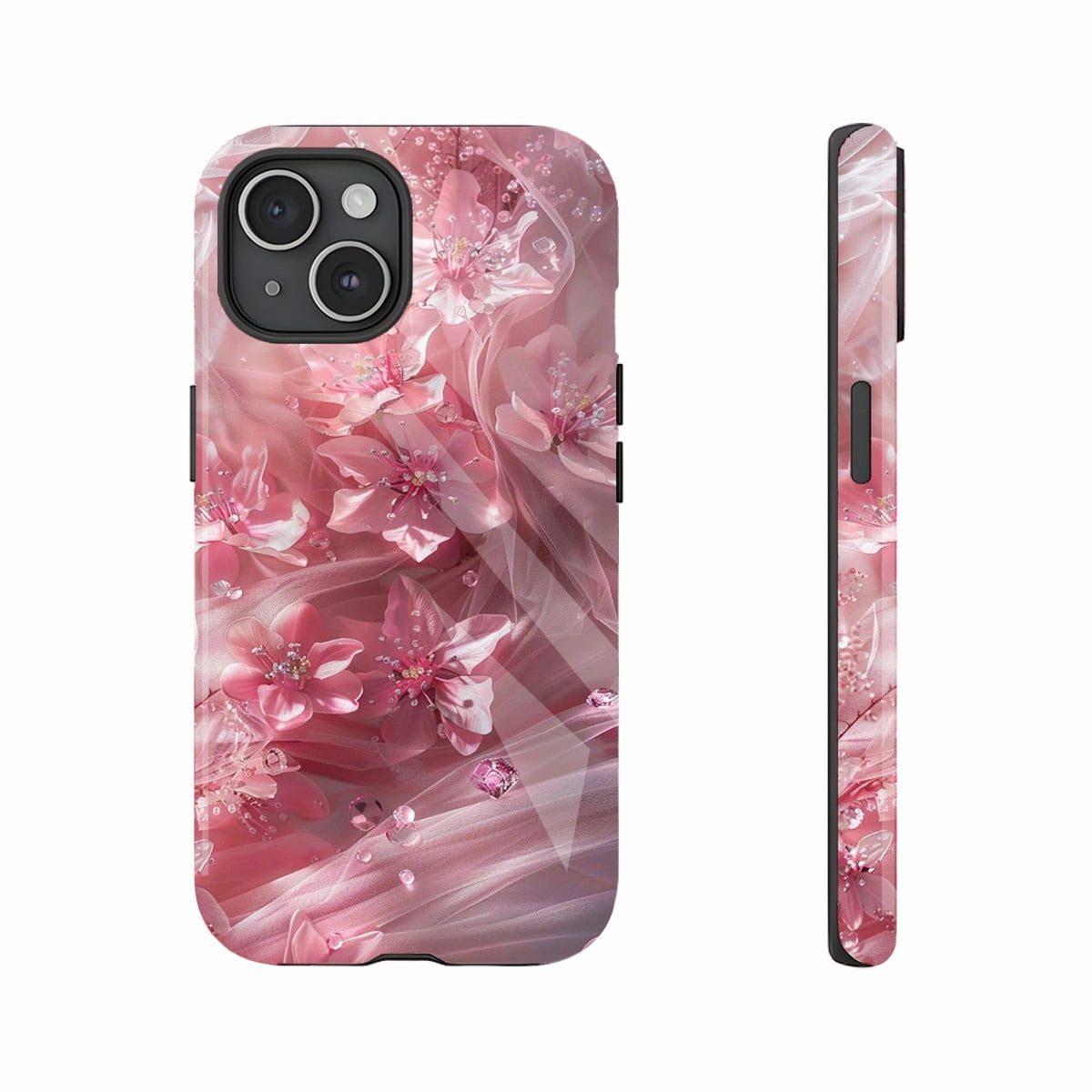Elegant Floral Crystal iPhone Case for Women Durable Shockproof with ...