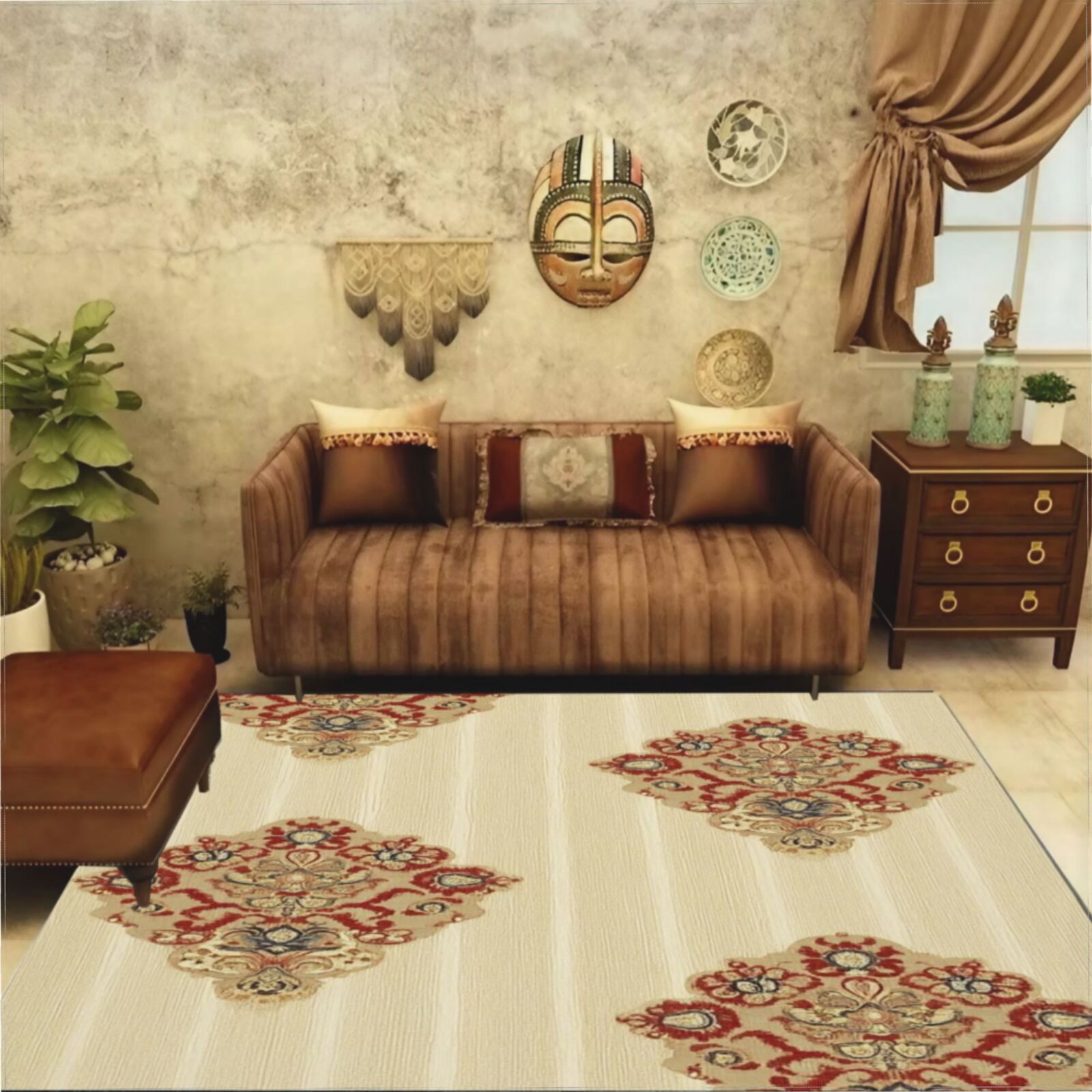 Elegant Floral Damask Wallpaper Light Luxury Retro Carpet Large Size ...
