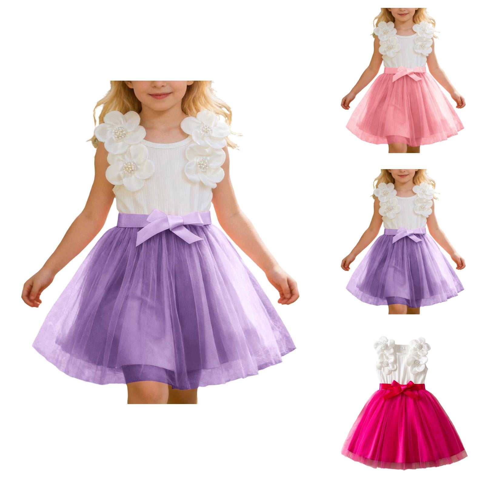 Elegant Floral Dress for Girls, Princess Flower Girl Gown for Summer ...
