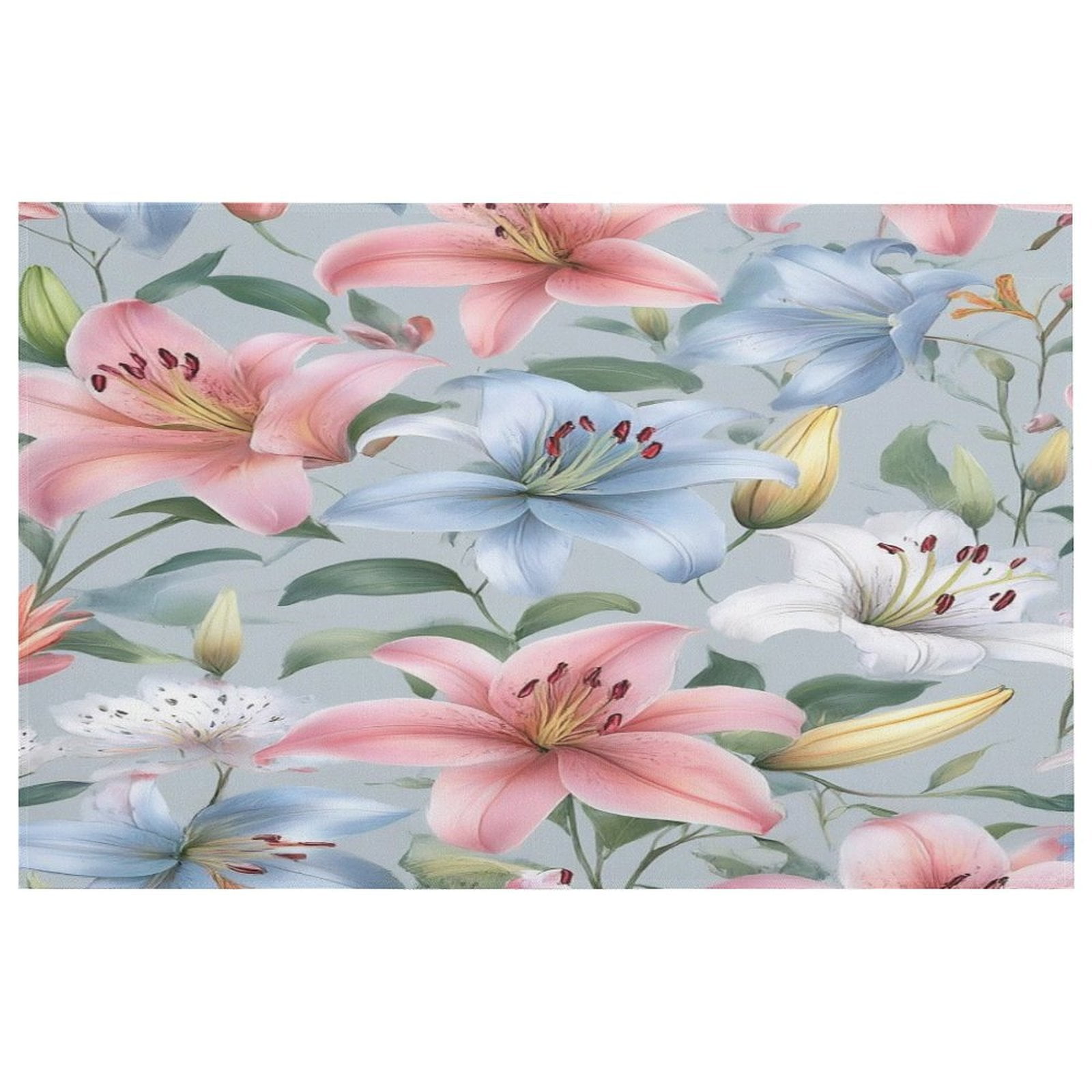 Elegant Floral Lily Adult Home Decor Bedroom Living Room Crystal Velvet ...