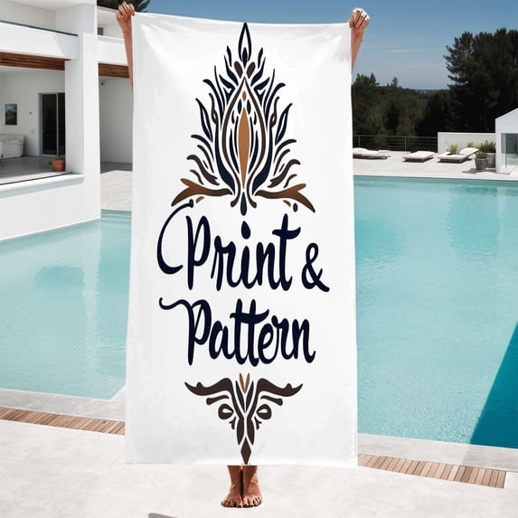 Elegant Floral Motif Beach Towel - Stylish Print & Pattern Design for ...