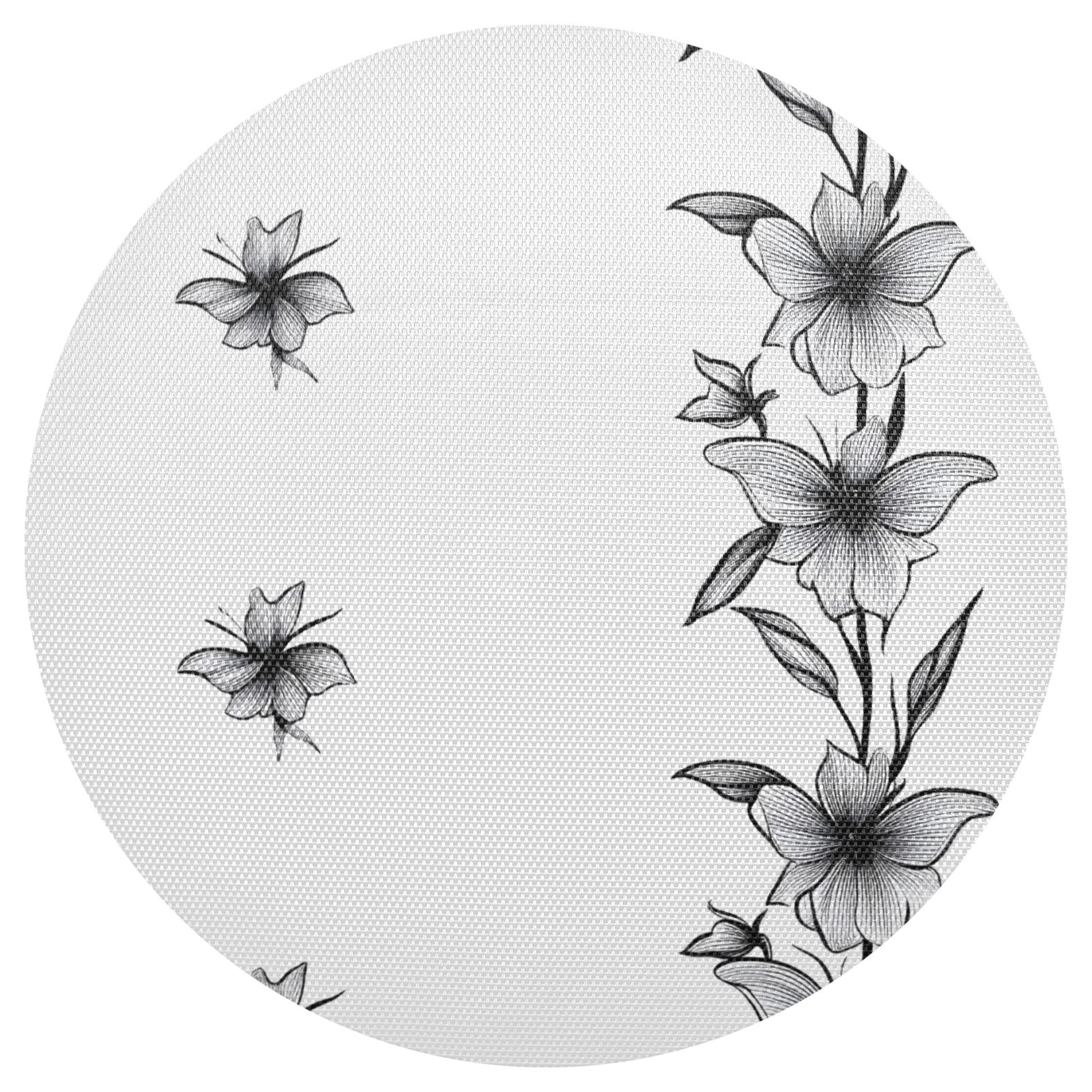 Elegant Floral Pattern 15.4in Diameter PVC Plate Mat, Heat-Resistant ...