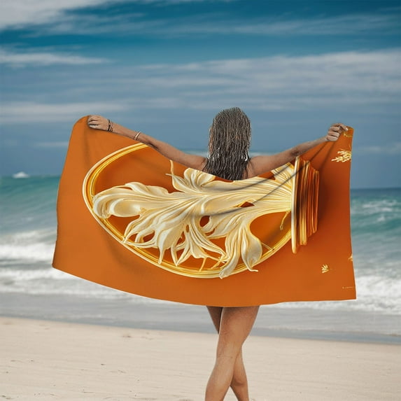 Elegant Floral Pattern Beach Towel - Soft White Flower Design Rich ...