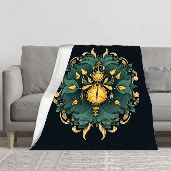 Elegant Floral Pattern Flannel Blanket - Soft Cozy Durable Throw for ...