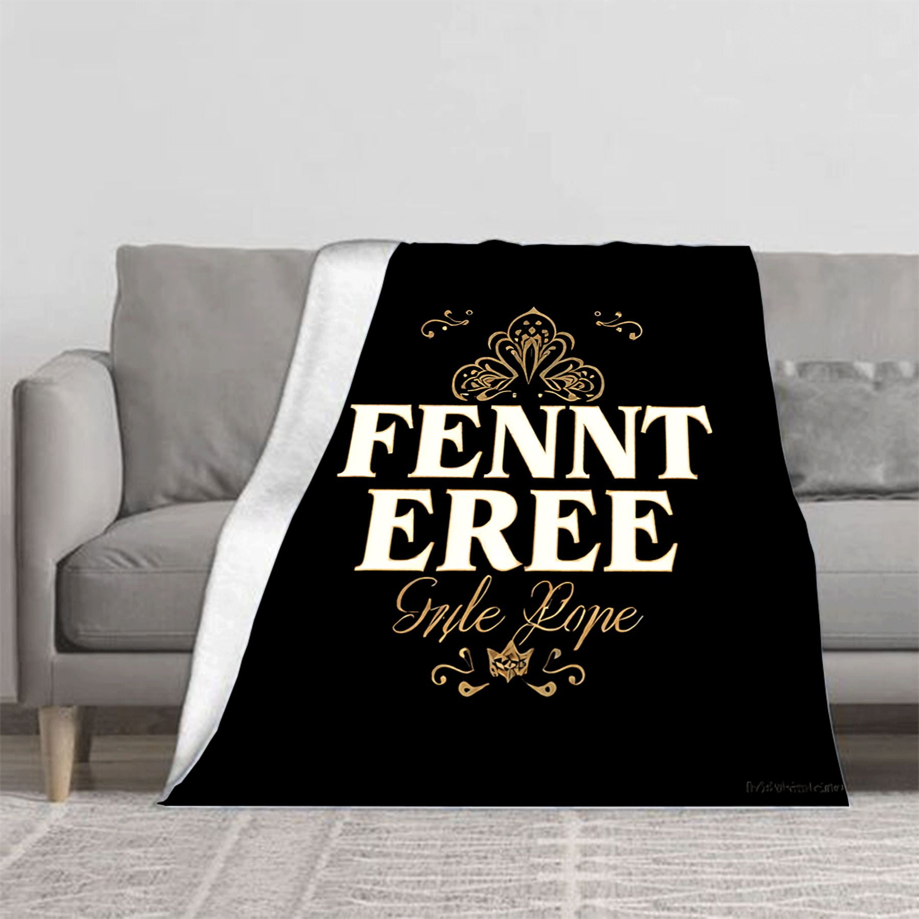 Elegant Floral Pattern Flannel Blanket - Soft Warm & Cozy for Sofa ...