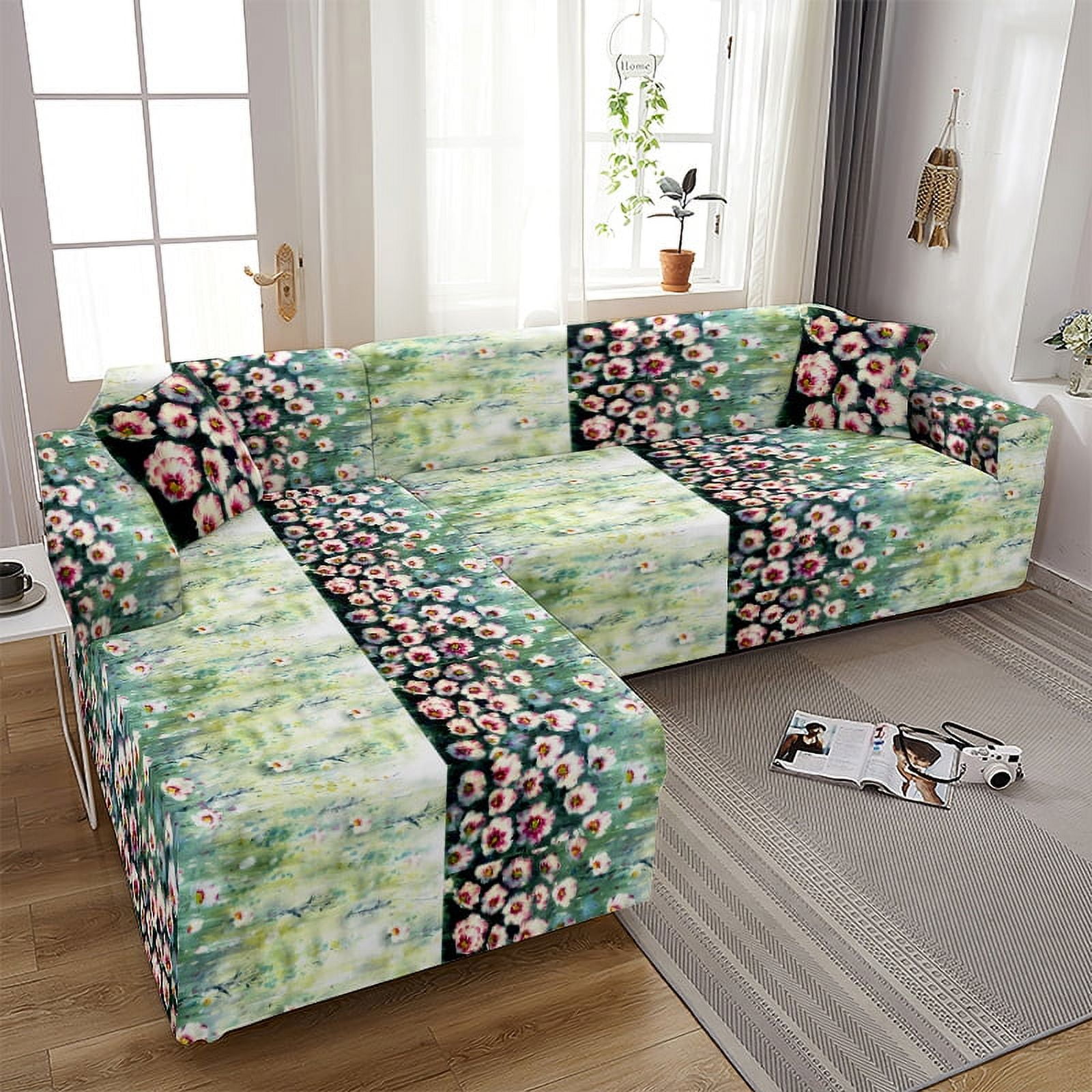 Elegant Floral Sofa Covers for Living Room Modern Elastic Sofa Cover ...