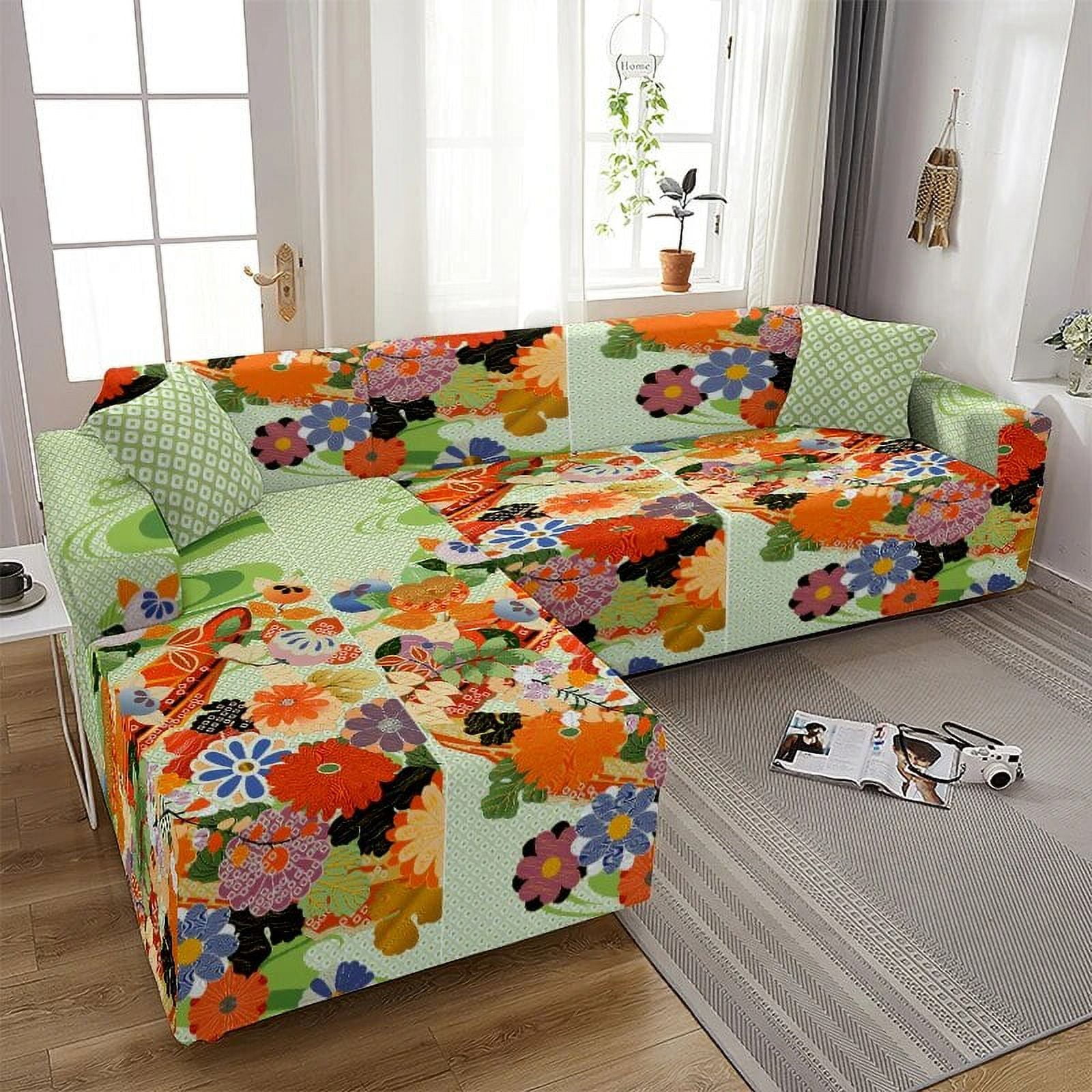 Elegant Floral Sofa Covers for Living Room Modern Elastic Sofa Cover ...