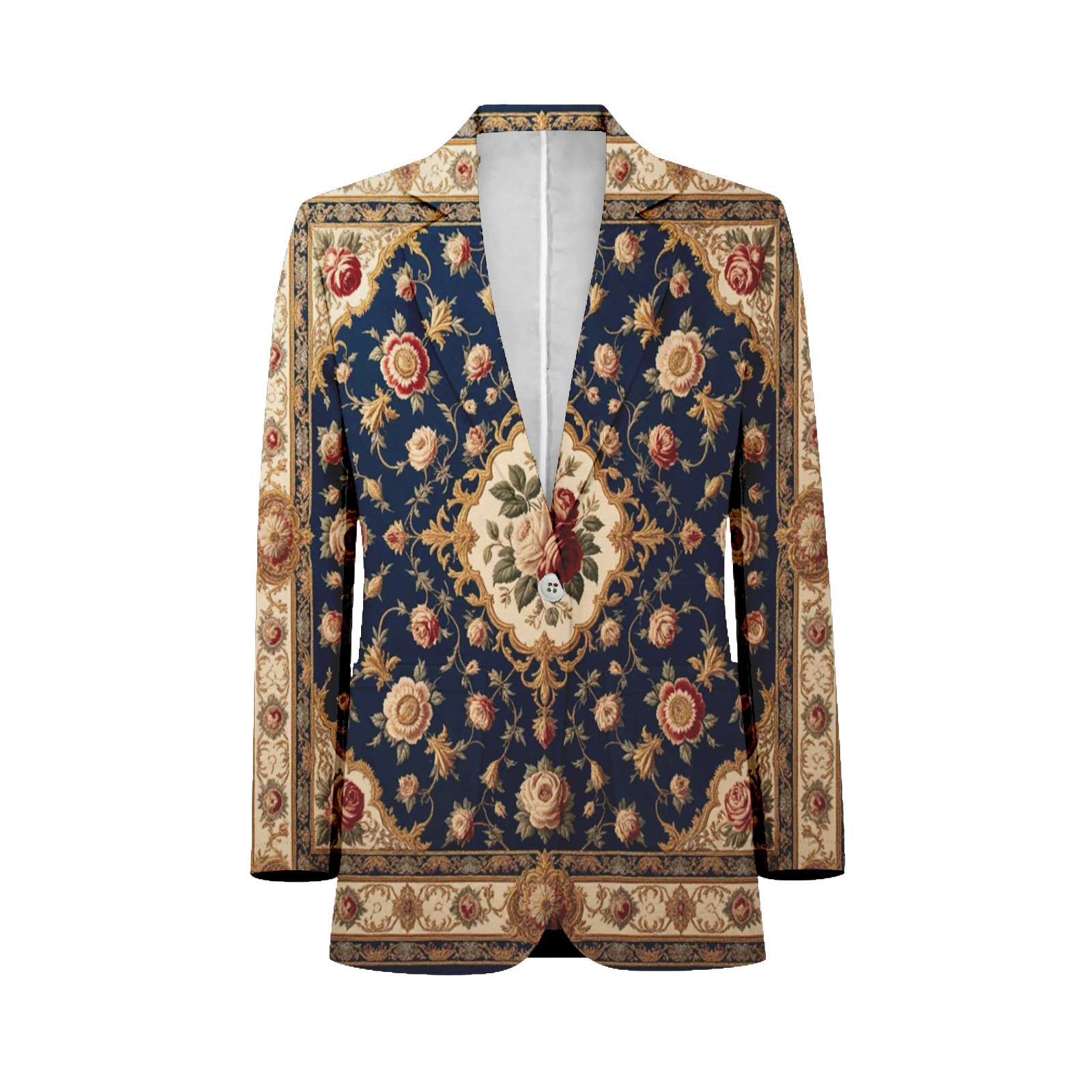 Elegant Floral Tapestry Mens Suits Shawl Collar Slim Fit Suit Mens ...