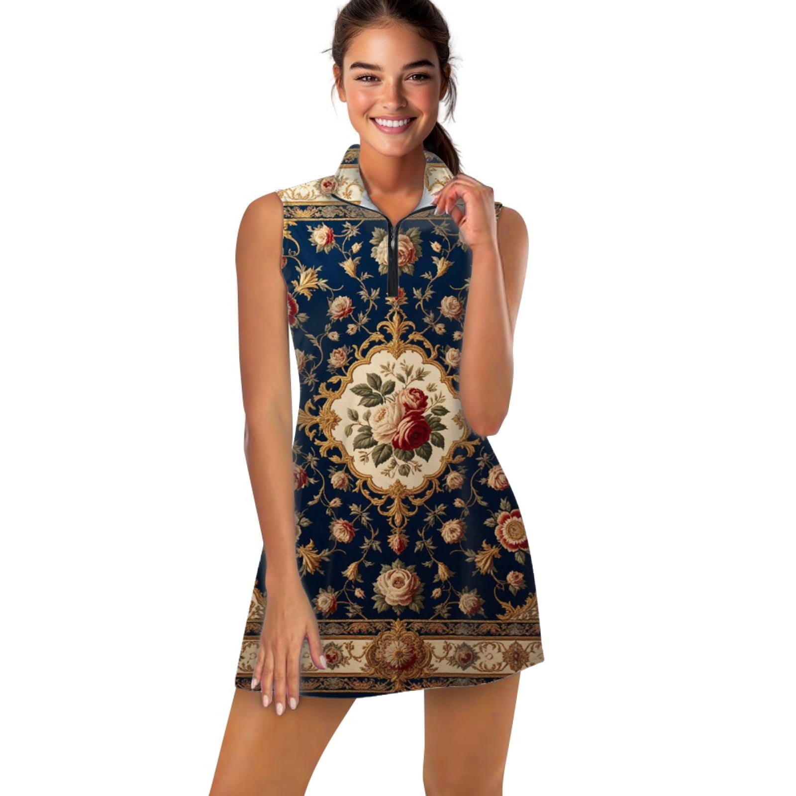 Elegant Floral Tapestry Sports Dresses Women Tennis Dress with Separate ...