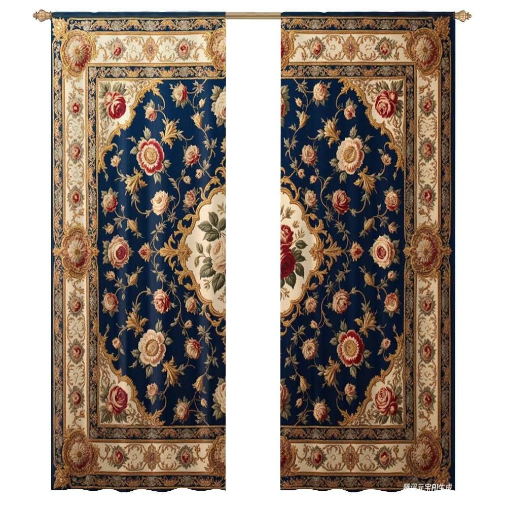 Elegant Floral Tapestry Tulle Curtains For Living Room Chiffon Sheer ...
