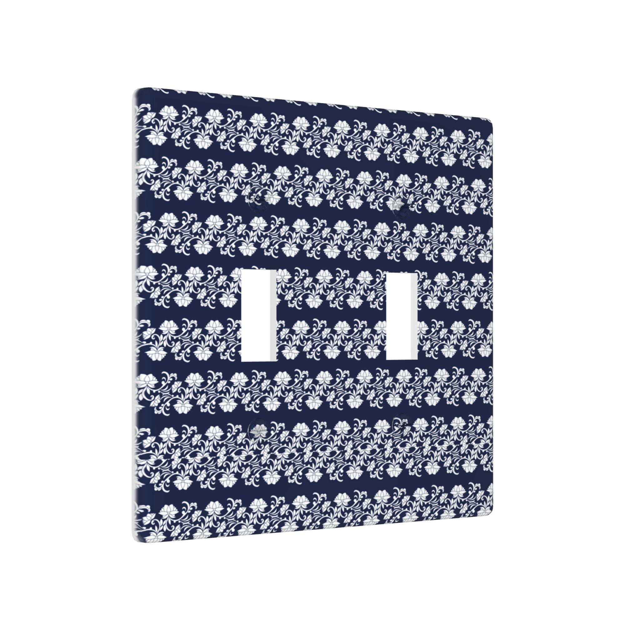 Elegant Floral Theme Background Double Toggle Light Switch Plate ...