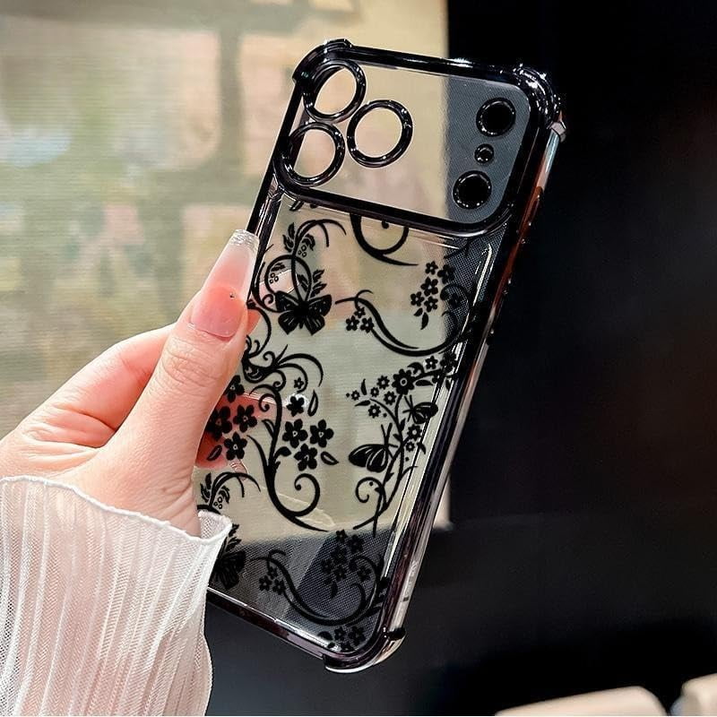 Elegant Floral Vines Pattern Four Corner Anti-Fall Phone Case ...