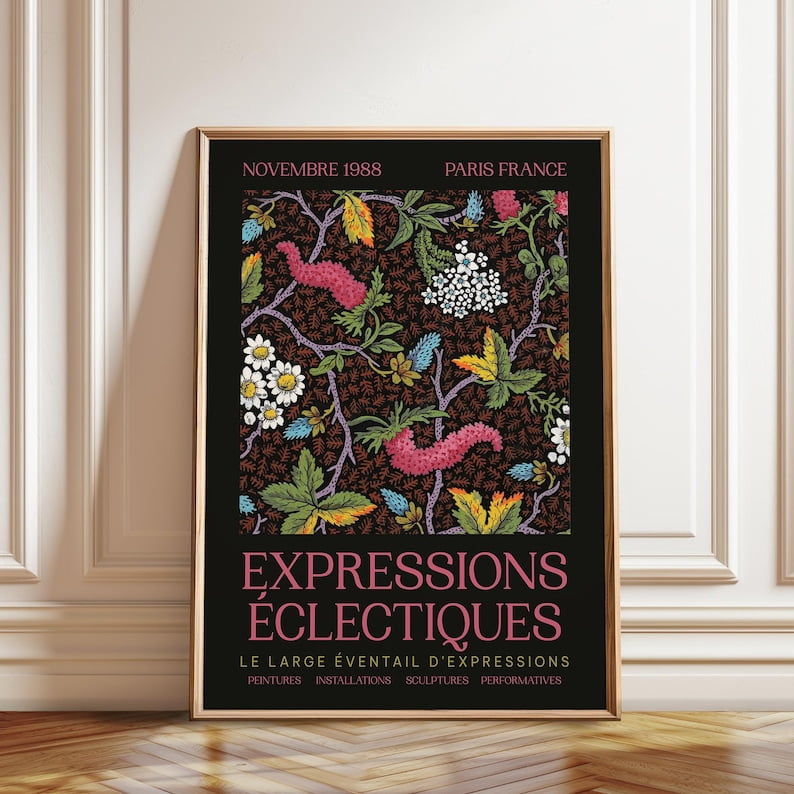 Elegant Floral Wall Art Room Decor - 1988 Eclectic Expressions ...