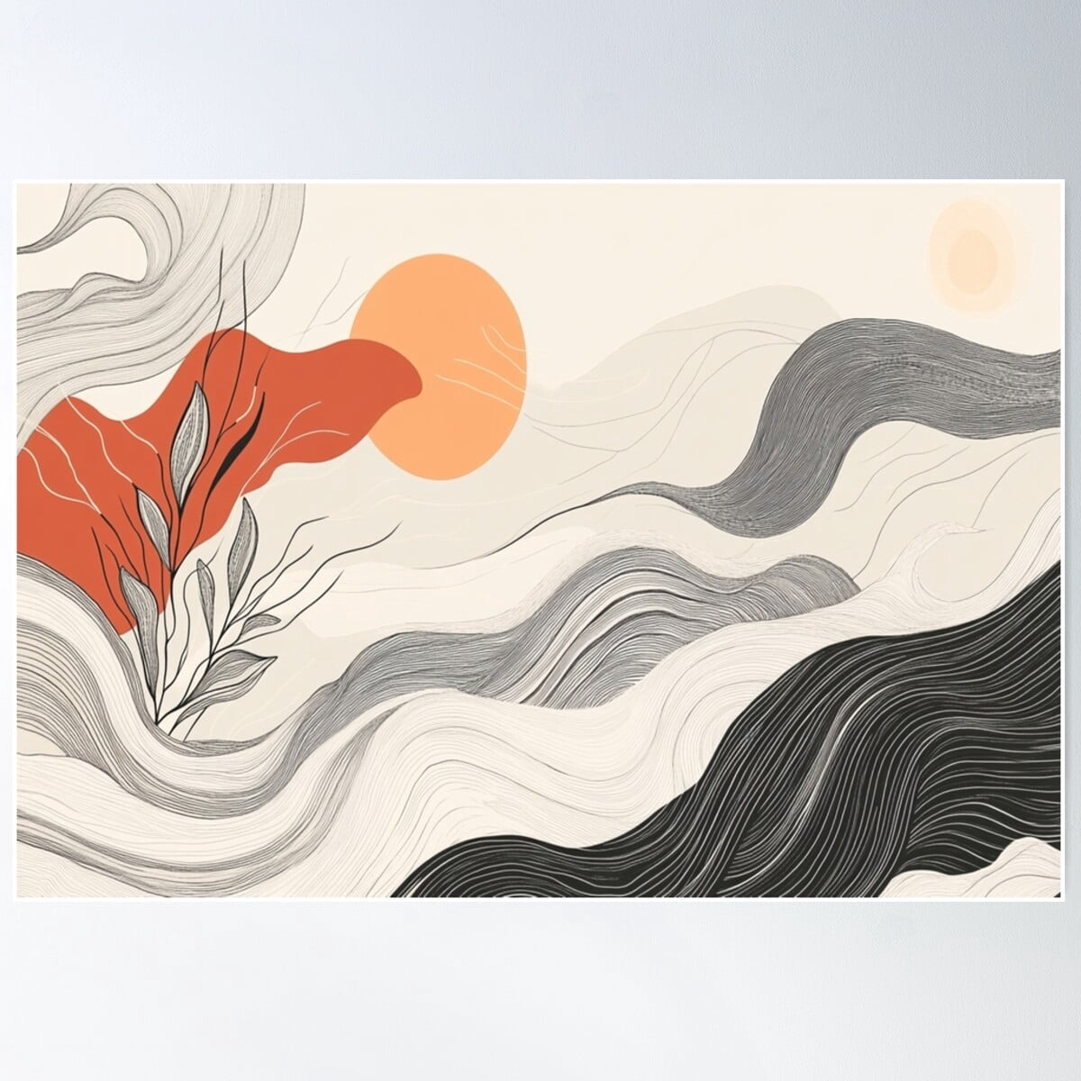 Elegant Flow: Unique Line Art Design Poster Wall Art, Modern Wall Decor ...