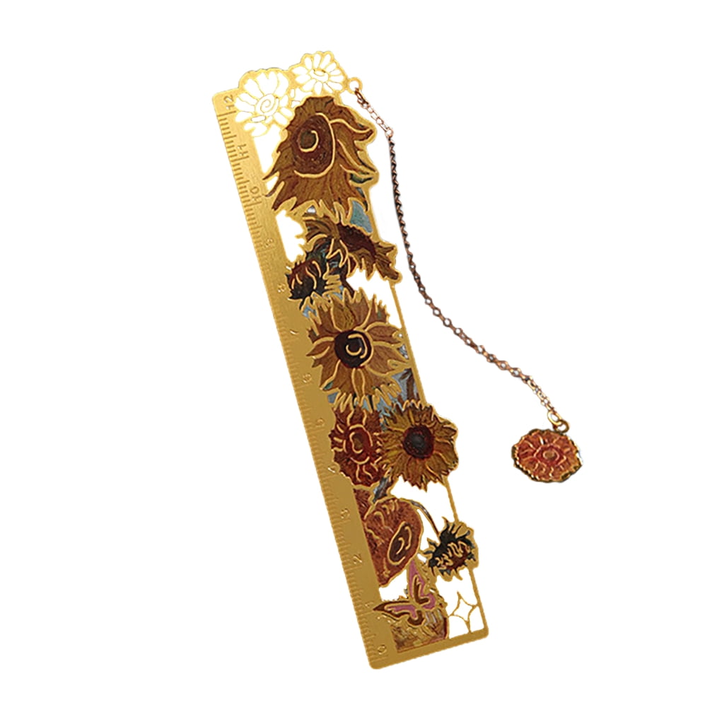 Elegant Flower Bookmarks with Chain Hollow Metal Bookmarks Book Page ...