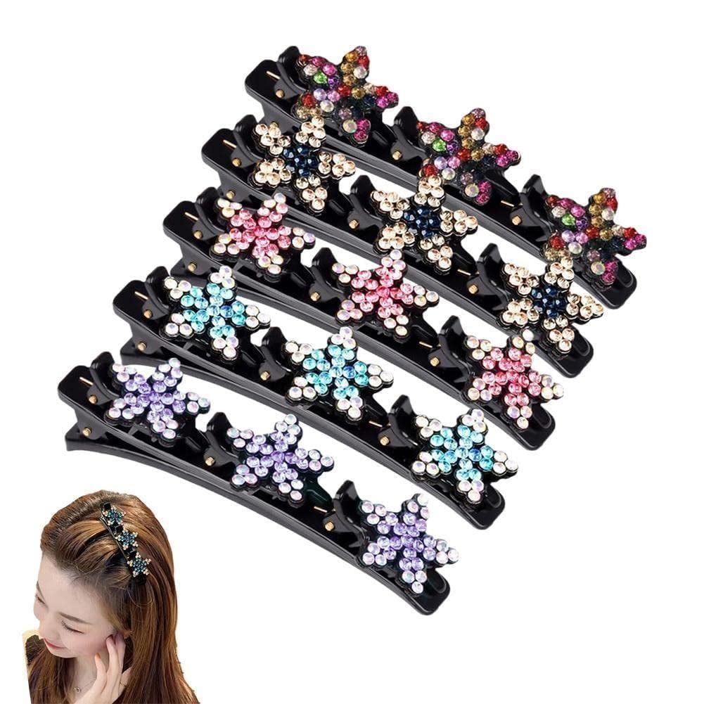 Elegant Flower Braid Hairpins Sweet Hair Decorate Clips Double Bangs ...