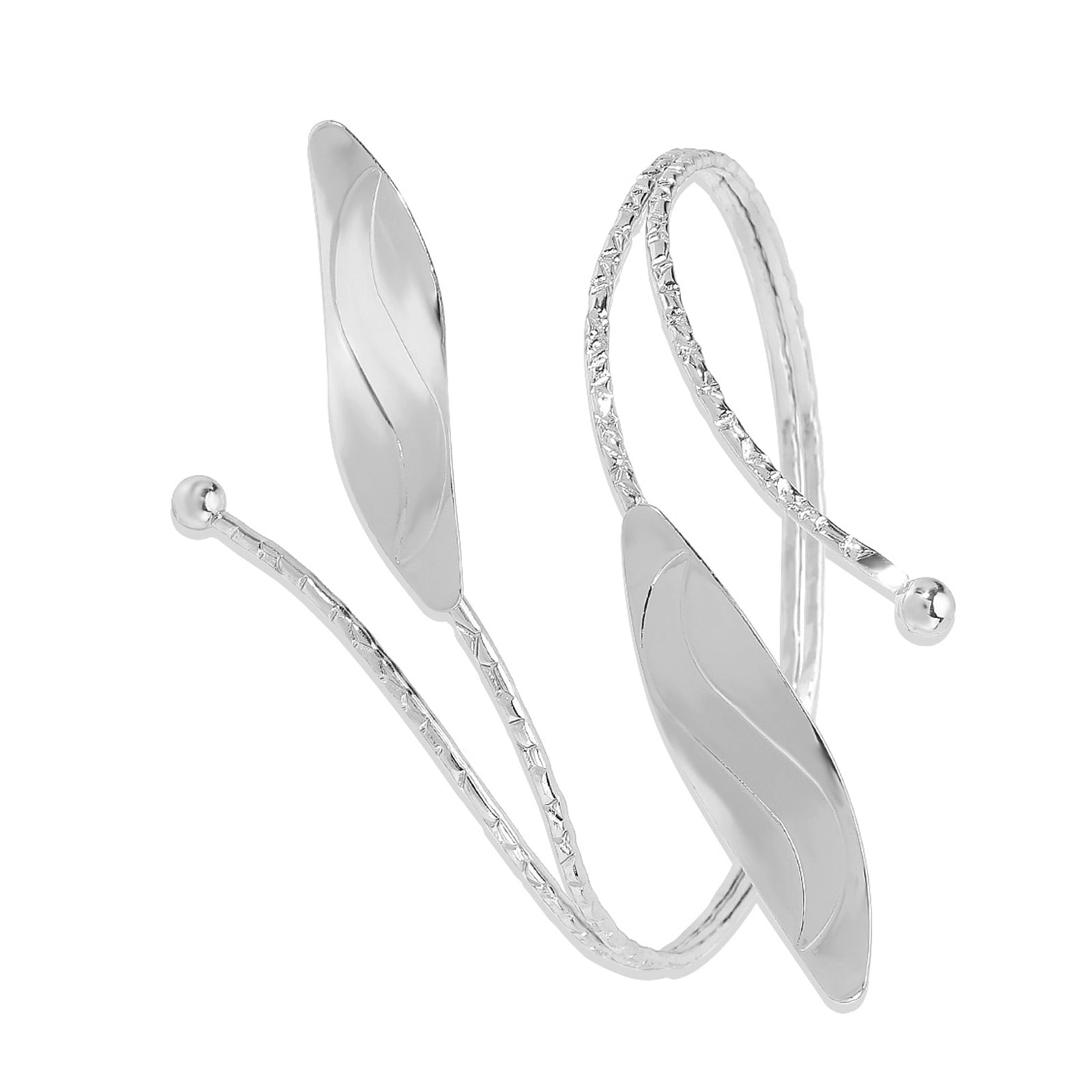 Elegant Flower/Leaf Arm Cuff Bangle Adjustable Open Armband Upper Arm ...