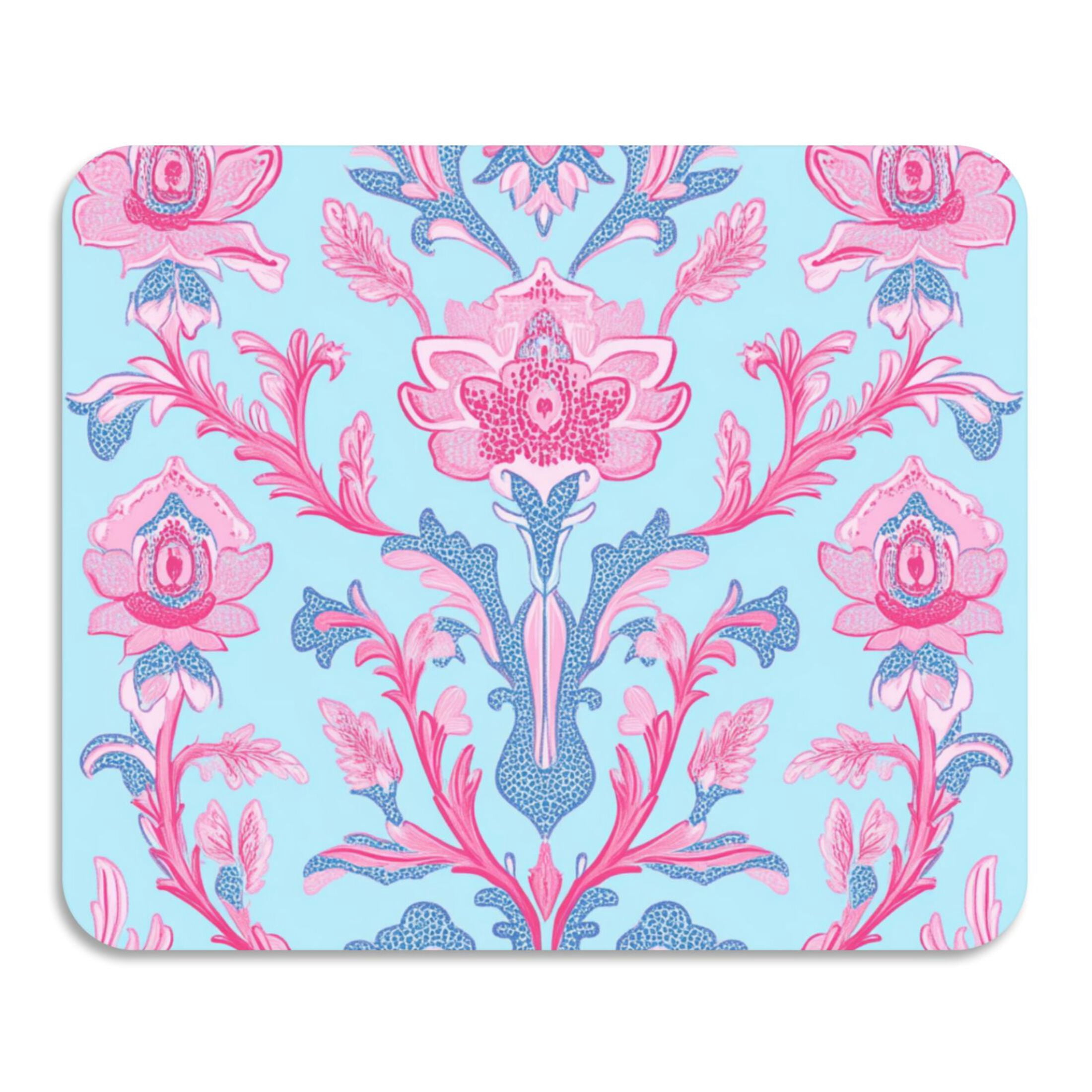Elegant Flower Pattern in Pink and Blue Diatomite Dish Drying Mat Drain ...