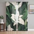 Elegant Flower Sheer Curtains 63 Inch Length 2 Panels Set, Rustic ...
