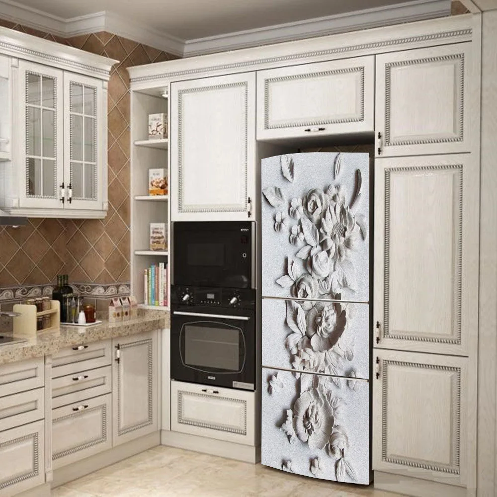 Elegant Flower Stickers To Cover Fridge Waterproof Peel and Stick ...