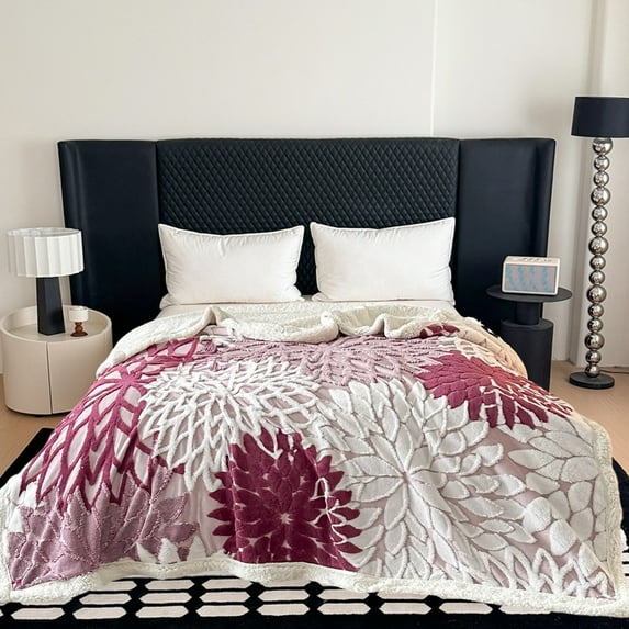 Elegant Flower Throw Blanket Ultra Soft Blanket Fuzzy Blanket for Bed ...