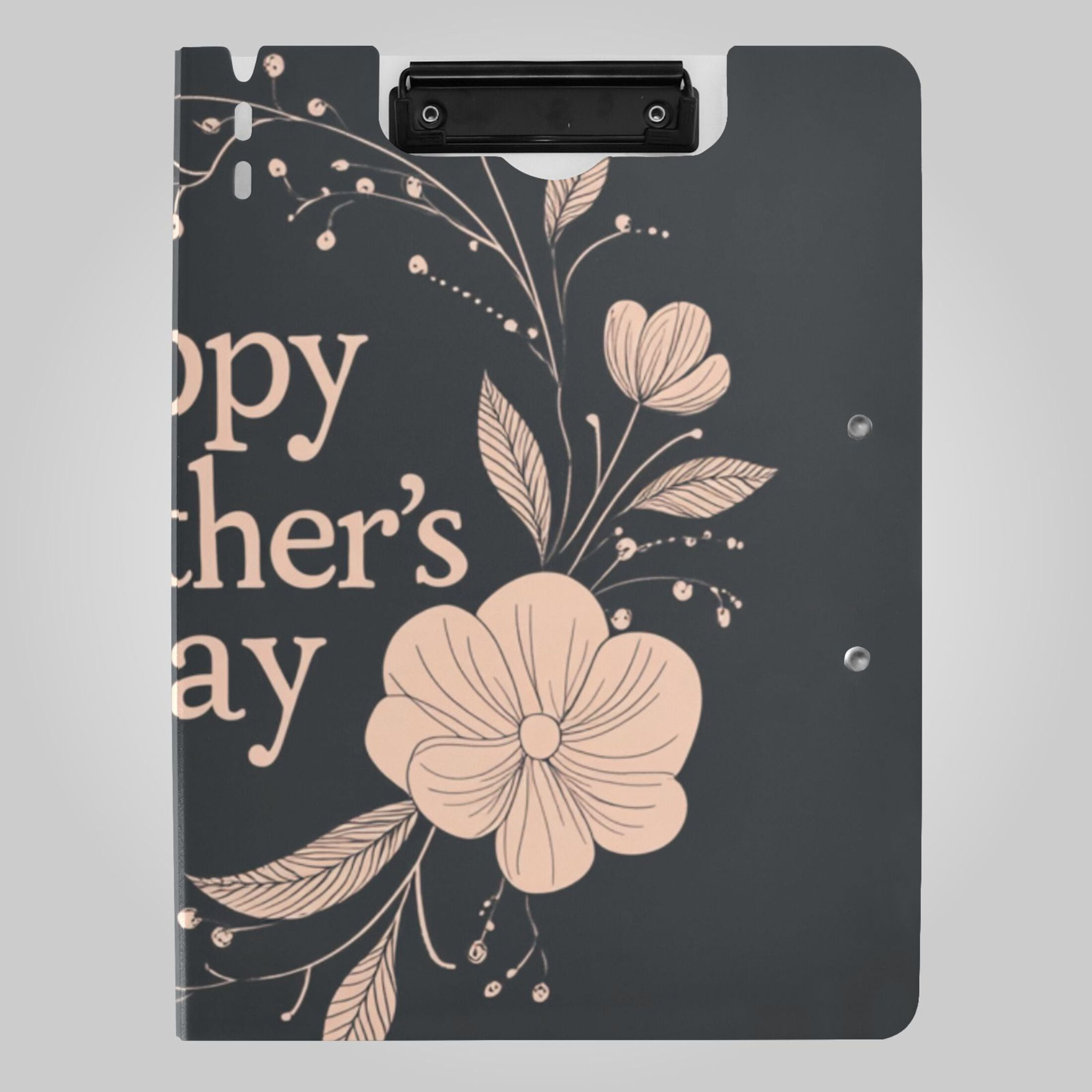 Elegant Flowers Leaves Happy Mothers Day Foldable Binder Folder ...