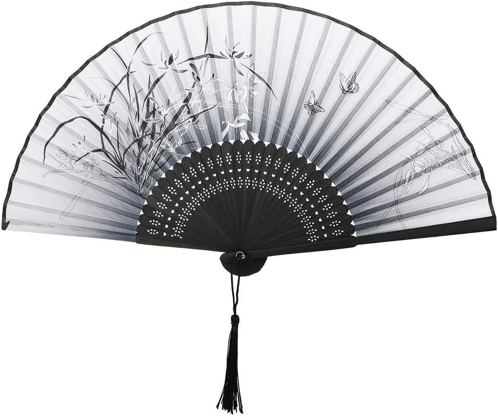 Elegant Folding Fan Stylish And Functional Design With Tassels For