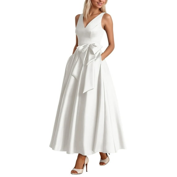 Elegant Formal Evening Gown Satin Banquet Dress For And Celebrations ...