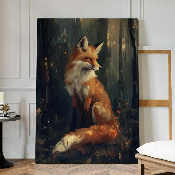 Elegant Fox Art, Mystical Forest Scene, Vibrant Wildlife For Rustic ...