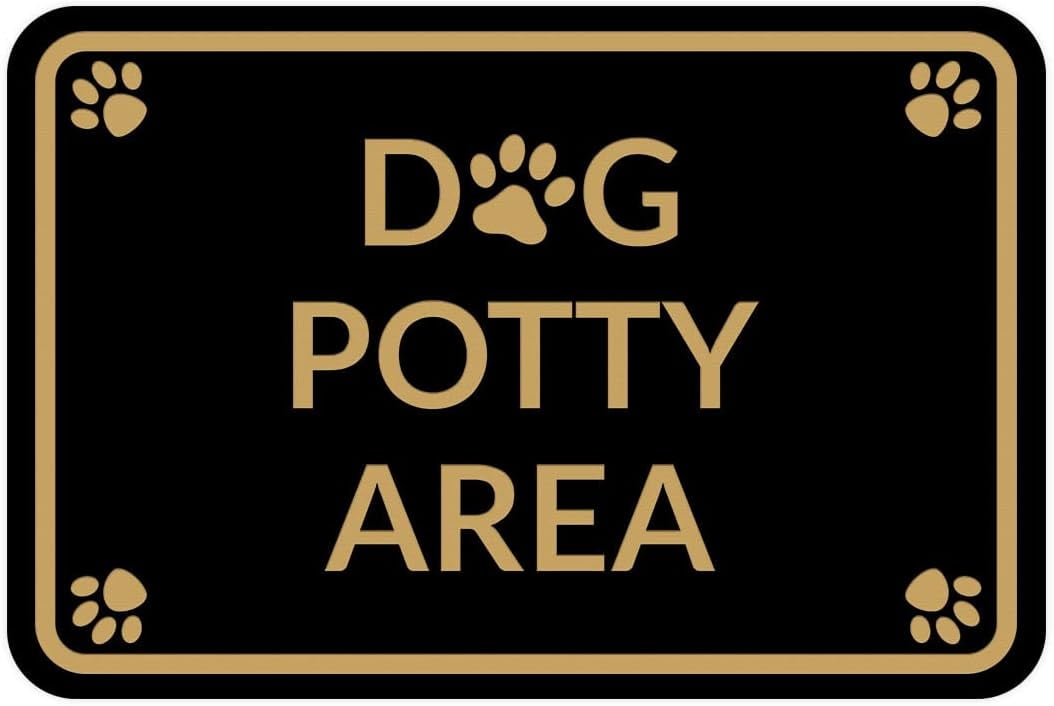 Elegant Framed Dog Potty Sign in Black and Gold - Large Size - Walmart.com
