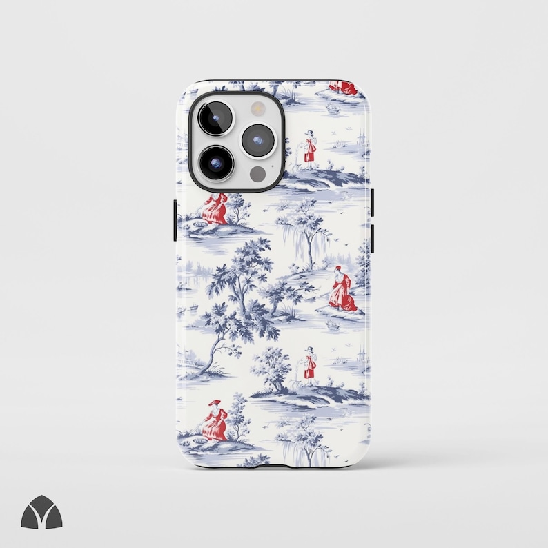 Elegant French Toile Vintage Pattern Phone Case for iPhone 11 12 13 14 ...