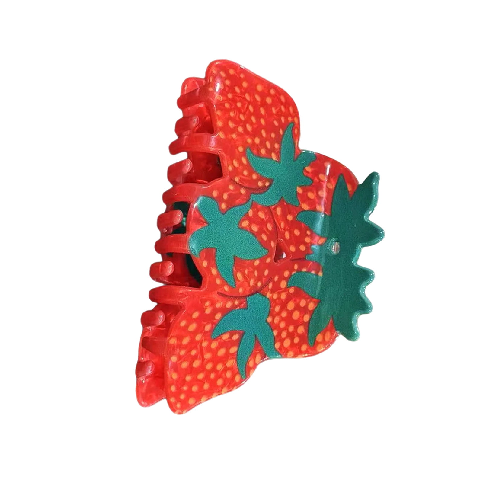 Elegant Fruit Styles Acrylic Hair Clip Sweet Strawberry Lychee Design ...