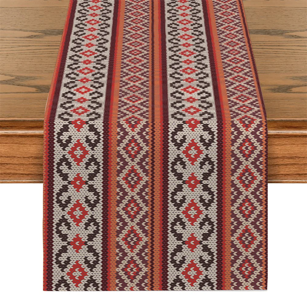Elegant Geometric Pattern Table Flag Grid Symmetrical Floral Table ...