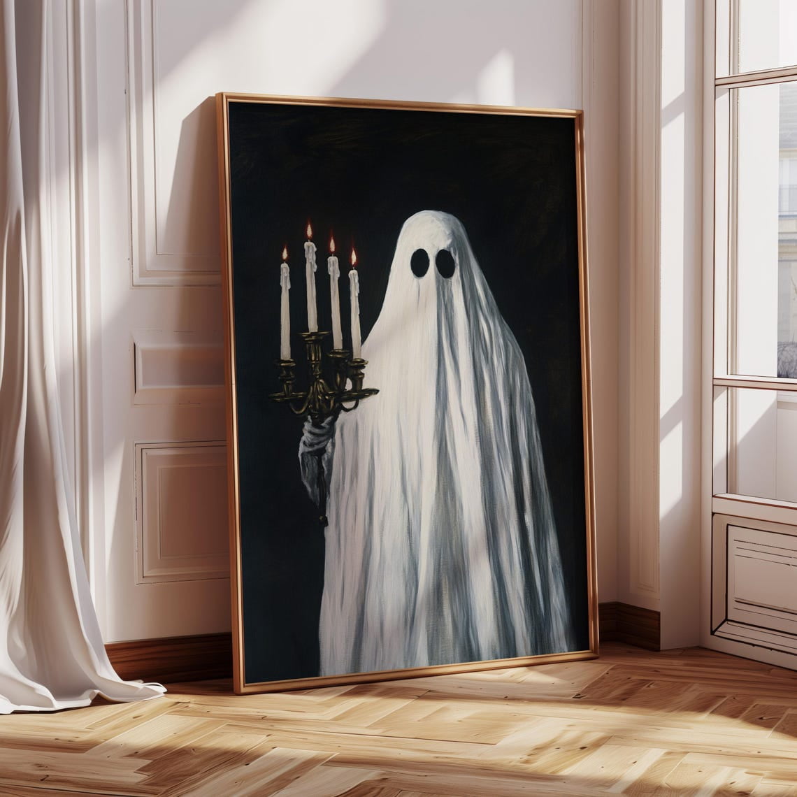 Elegant Ghost With Candelabra Art Print – Gothic Haunted Decor – Spooky ...