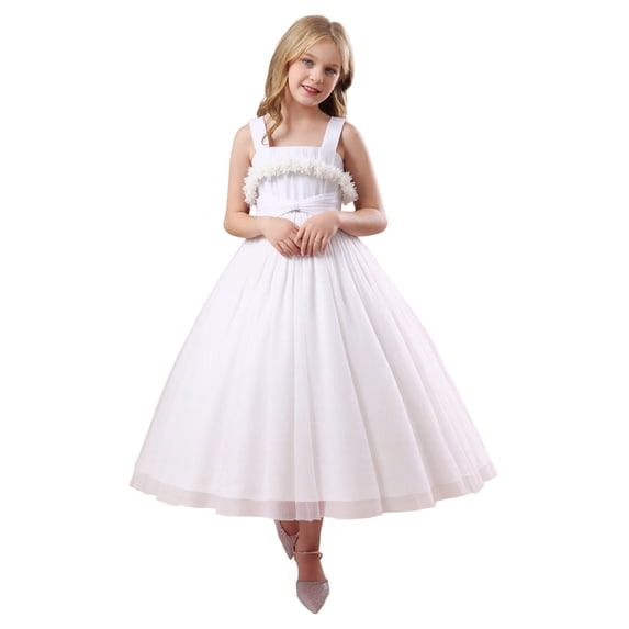 Elegant Girls Party Dress Sleeveless Tutu With Flowy Layered Skirt For ...
