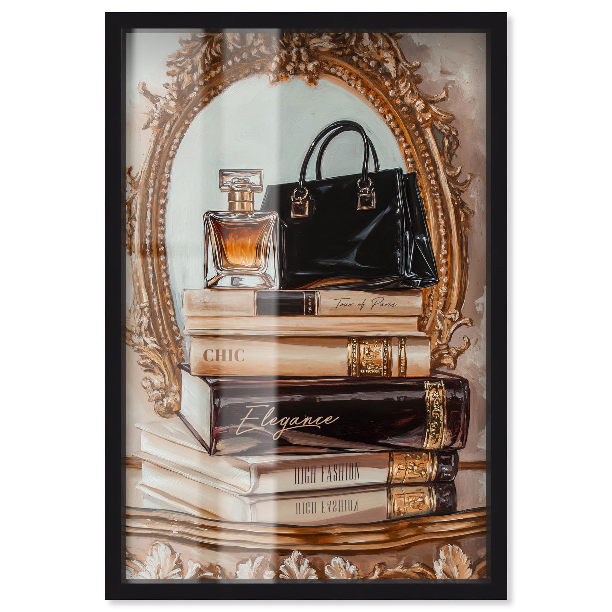 Elegant Glam by the Mirror Shadowbox Print Fashion Art Print by Art ...