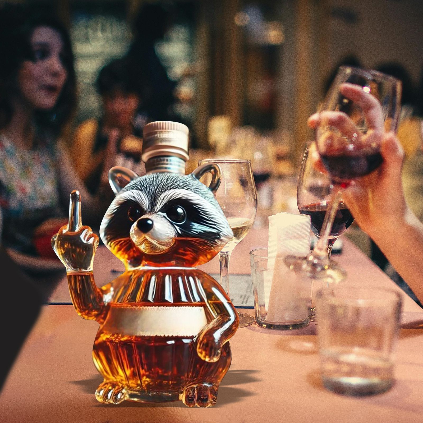 Elegant Glass Decorative Bottle with Bear Design - Home Decor Glassware ...