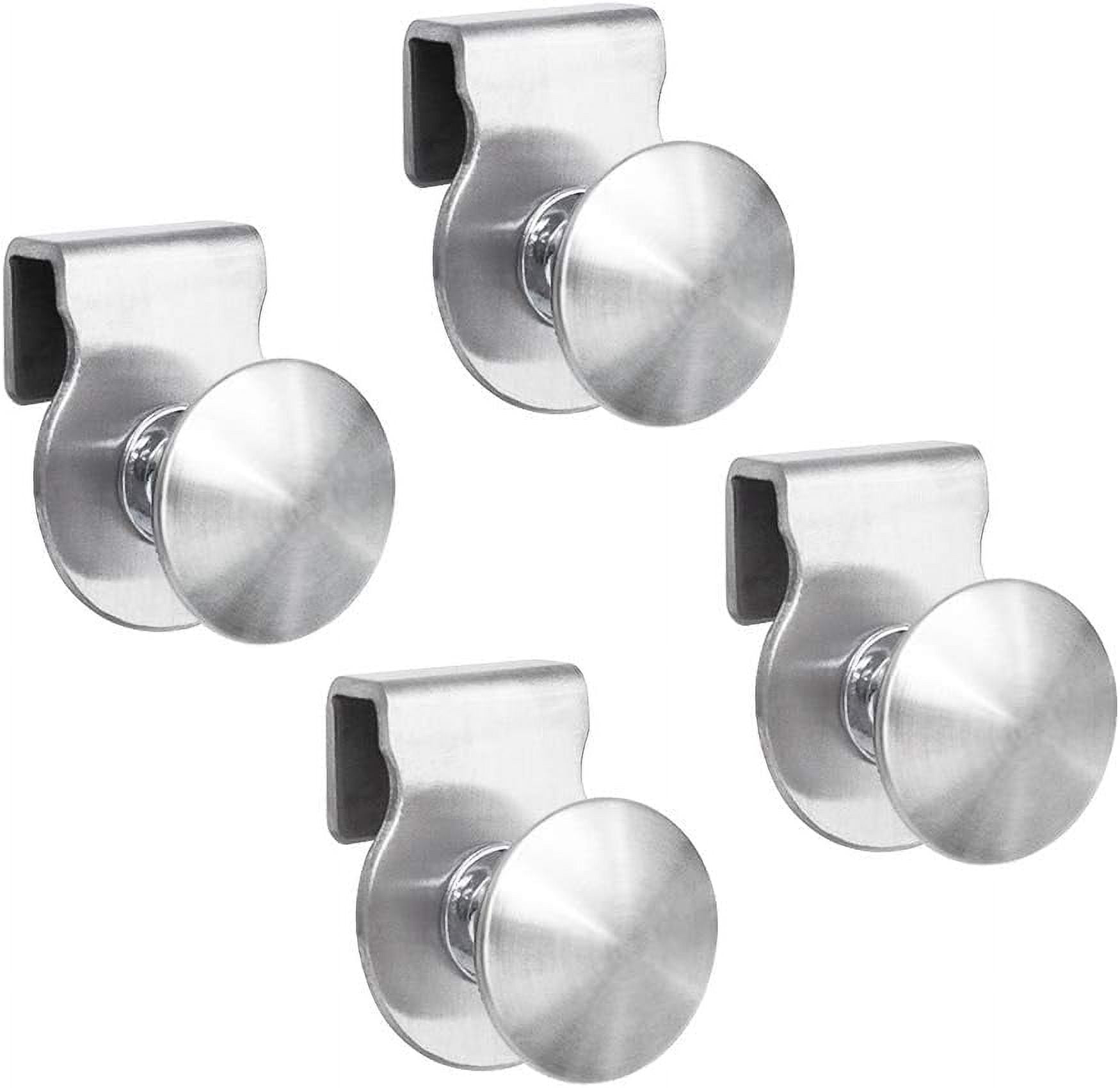 Elegant Glass Door Pull Handle, Stainless Steel No Drilling Clamp Clips ...