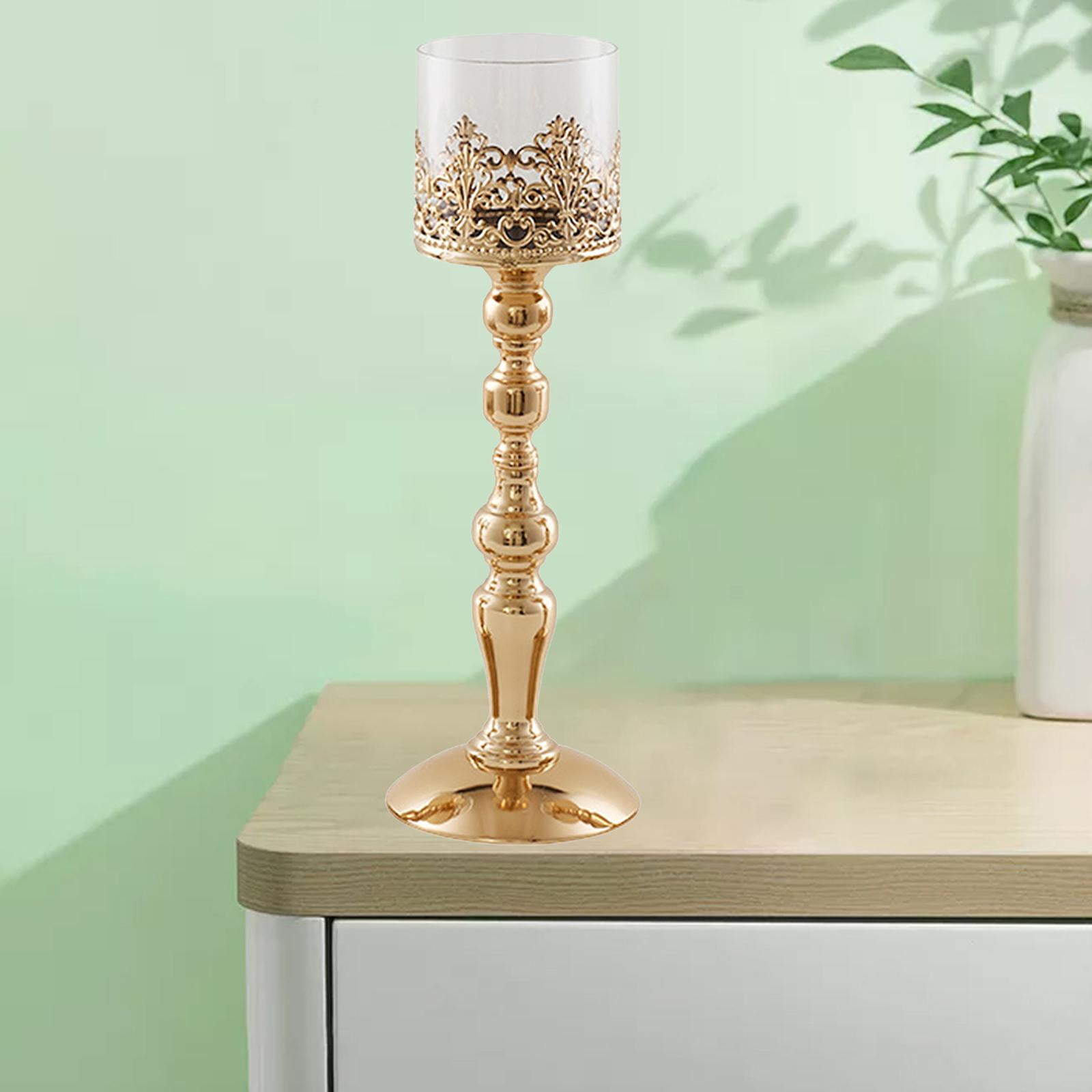 Elegant Gold Candle Holder Pillar Candlestick Stand Ceremony Decor ...
