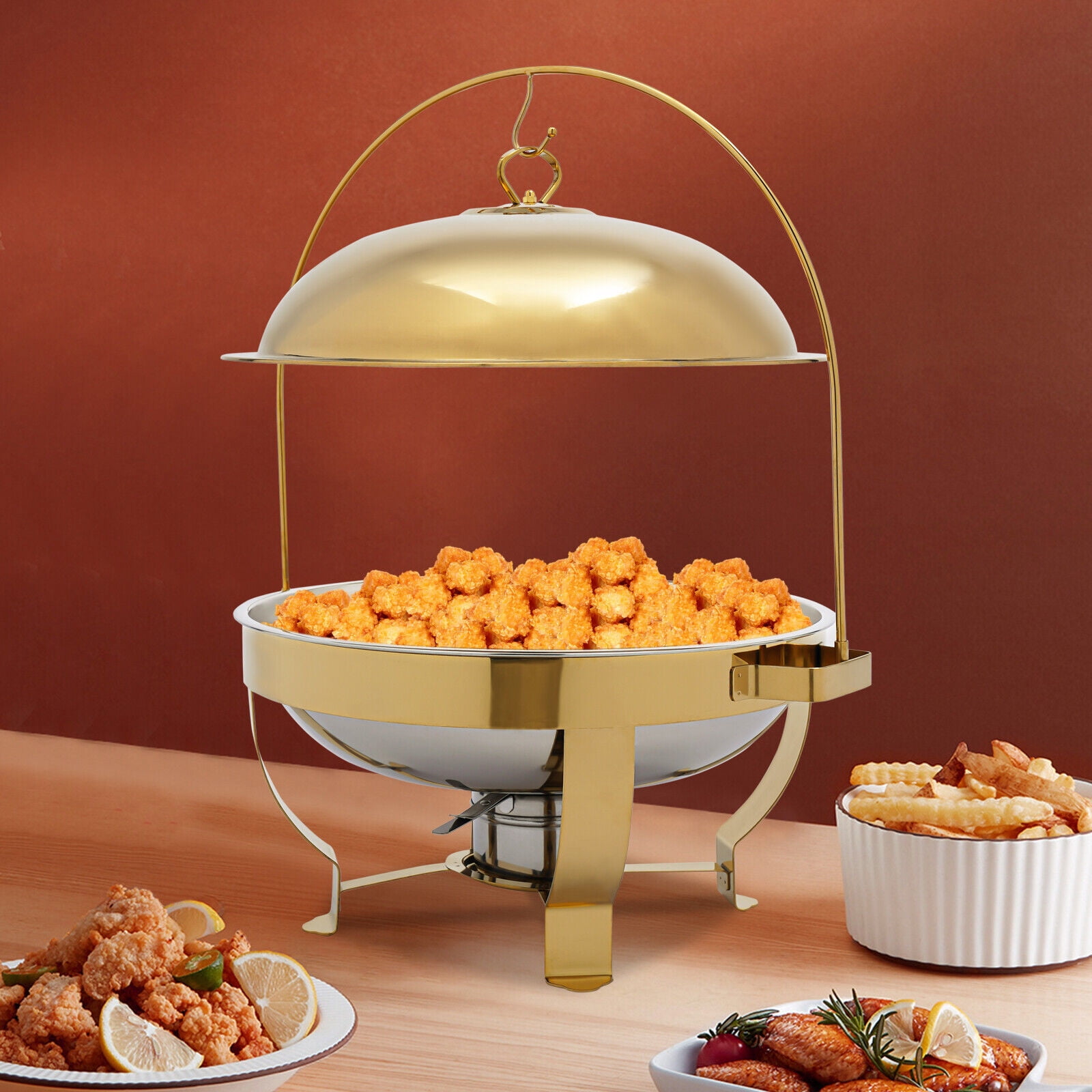 Elegant Gold Chafing Dish Buffet Set, 8L Stainless Steel Food Warmer ...