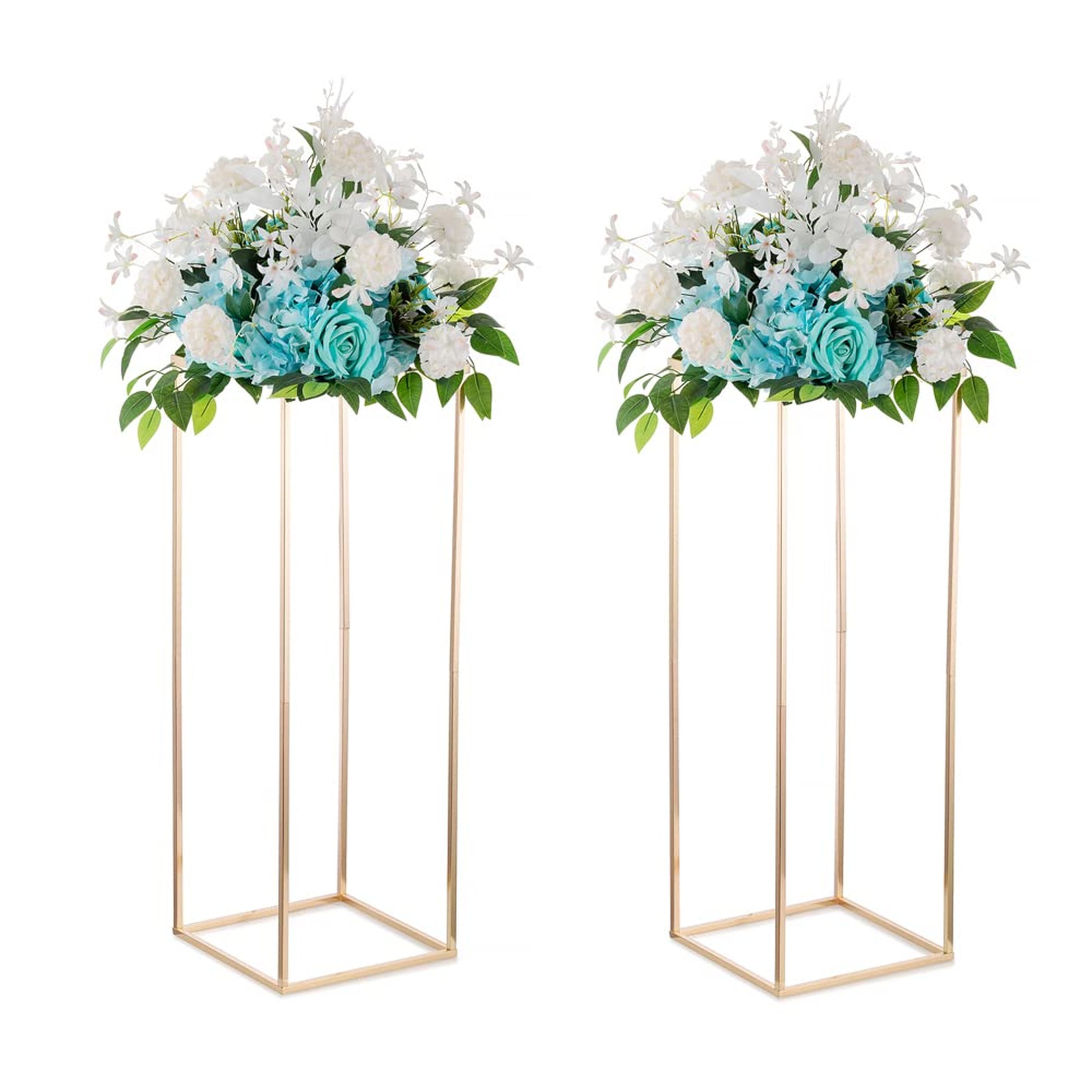Elegant Gold Column Centerpieces - 31.5in Tall Metal Vases for Weddings ...