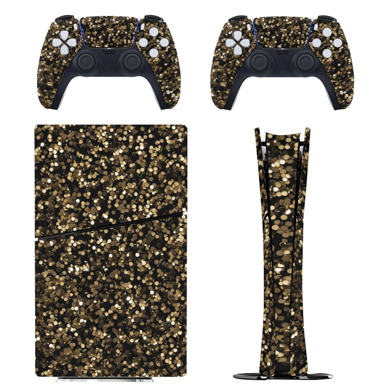 Elegant Gold Dot Mesh Console Skin Bundle for PS5 Pro Slim Disc ...