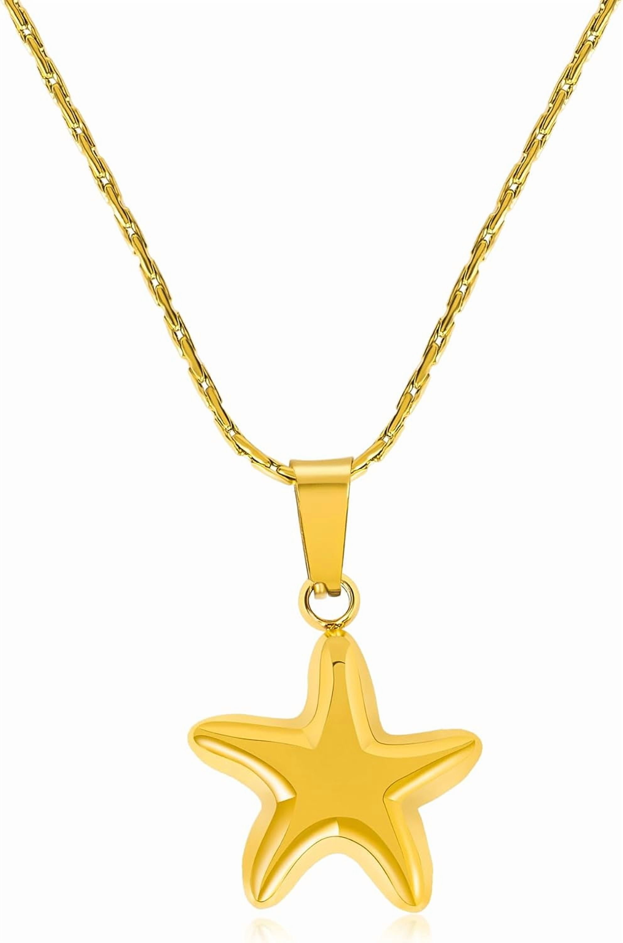 Elegant Gold Fish Pendant Necklace, 18K Gold Plated Chain, Textured ...