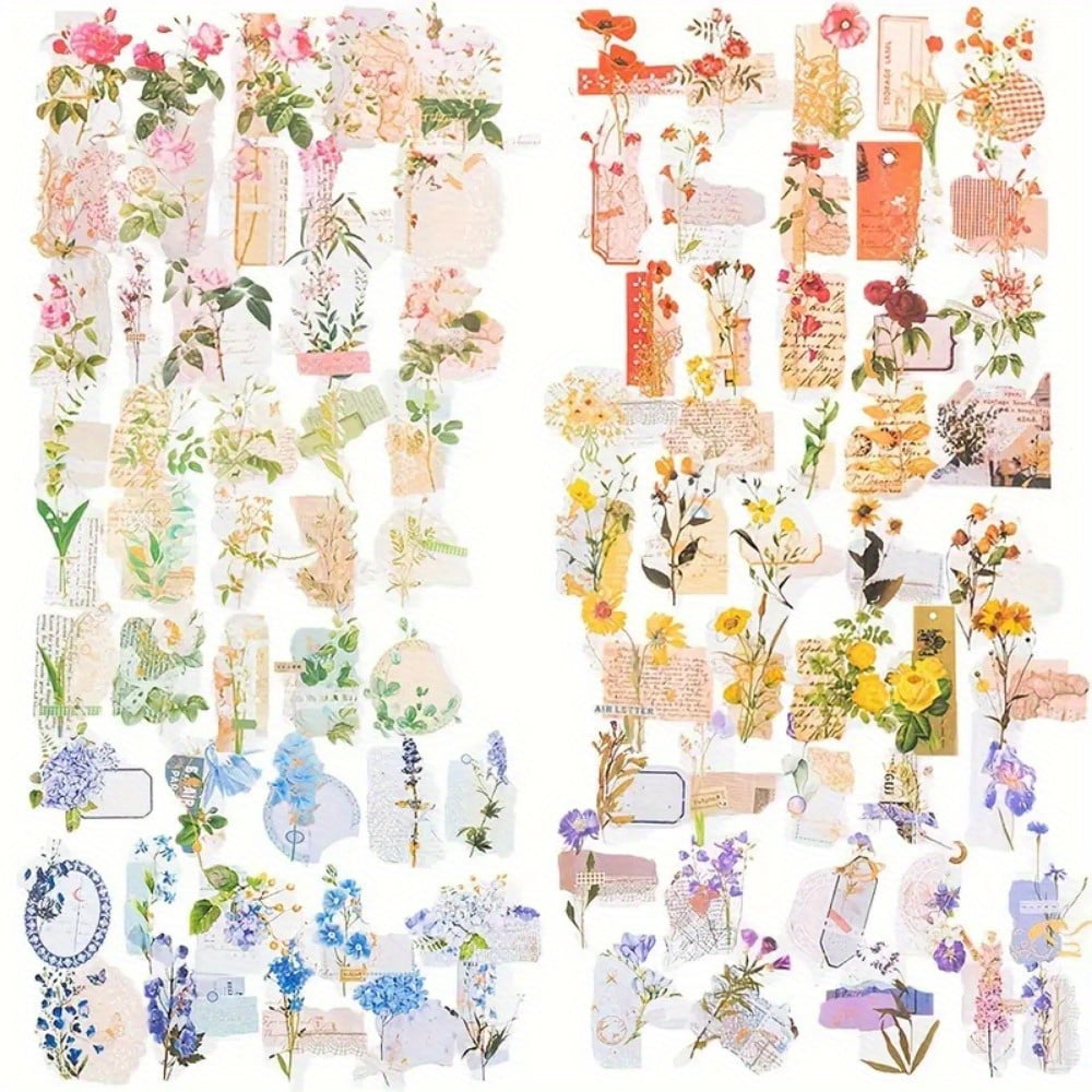 Elegant Gold Foil Sticker Collection, 180-Piece Transparent Decal Set ...