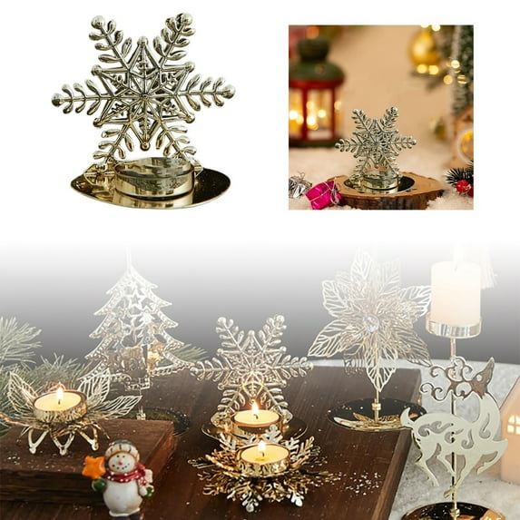 Elegant Gold Hollow French Christmas Candle Holder for Festive Table ...