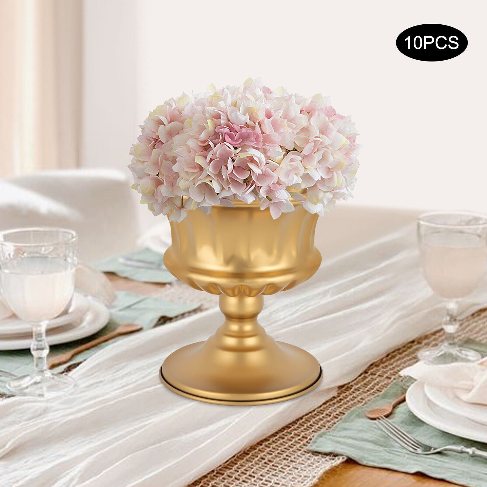 Elegant Gold Iron Round 10 Pcs Gold Vases; Gold Vases for Centerpieces ...