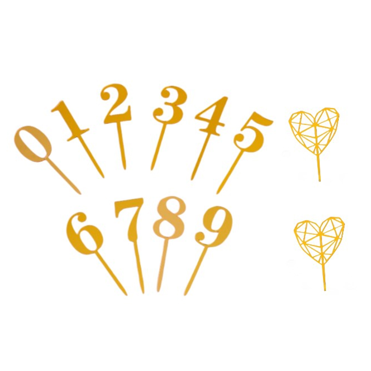 Elegant Gold Mirror Acrylic Cake Topper, Versatile Acrylic Numbers For ...