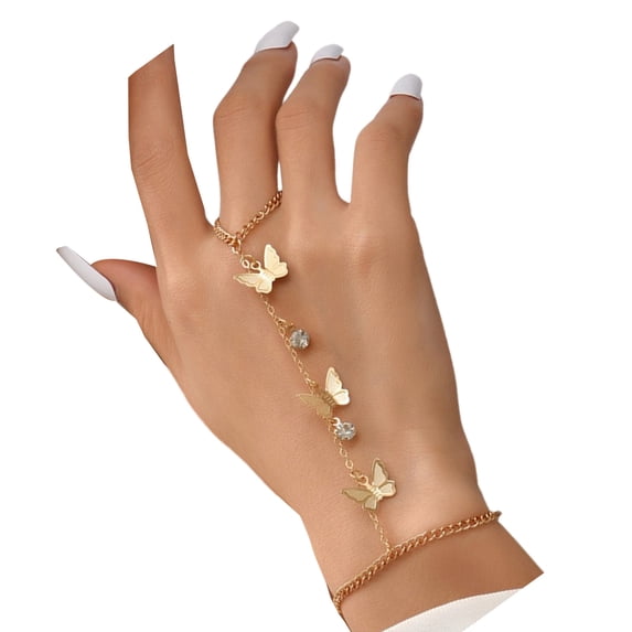 Elegant Gold Plated Adjustable Paperclip Link Stackable Dainty Hand ...